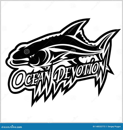 Logotipo Del Tibur N Para Un Equipo De Deporte En Blanco Ilustraci N