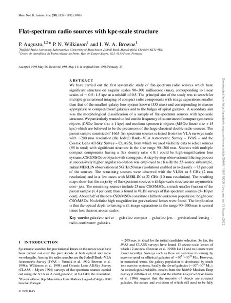 Pdf Flat Spectrum Radio Sources With Kpc Scale Structure