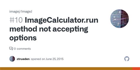 N Method Not Accepting Options · Issue 10 · Imagej