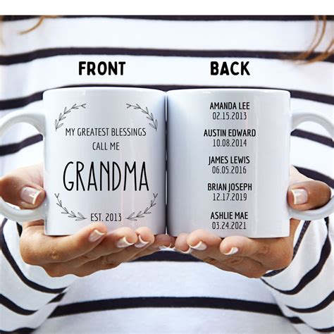 Grandma Coffee Mug Custom Grandma Mug Grandma Mug Etsy