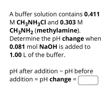 a buffer solution contains 0 411 mchnh 3 cl and