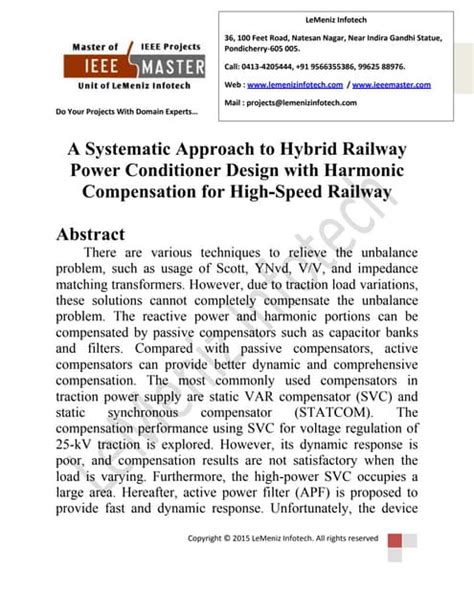 A Systematic Approach To Hybrid Railway Power Conditioner Design With