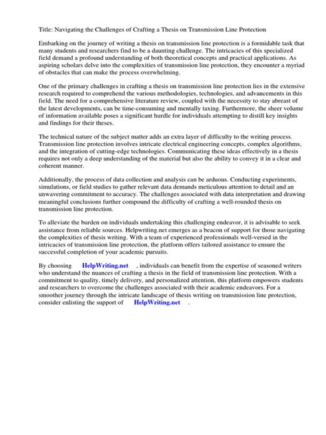 Thesis On Transmission Line Protection Pdf Science And Mathematics Computers