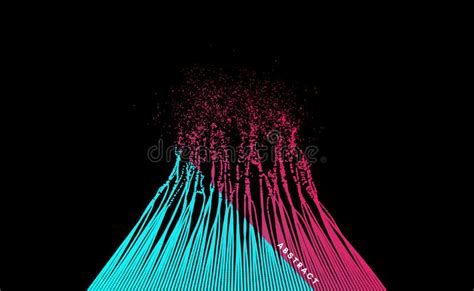 Abstract Art Array With Dynamic Emitted Particles Water Splash Imitation Modern Science And