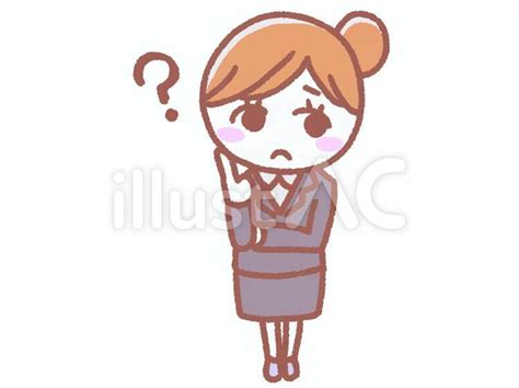 スーツの女性 考えるイラスト No 2358303／無料イラストフリー素材なら「イラストac」