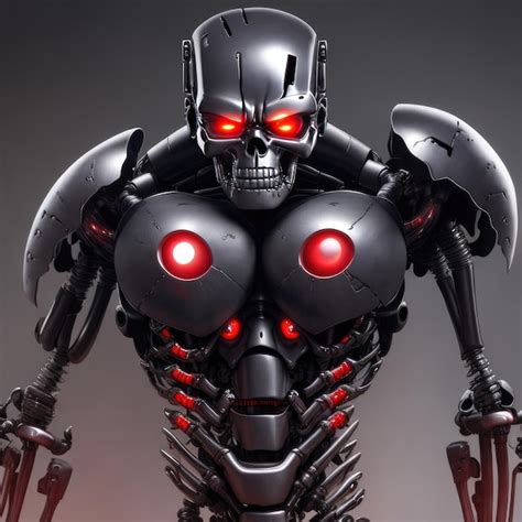 Premium Ai Image A Menacing Terminator Endoskeleton Stares