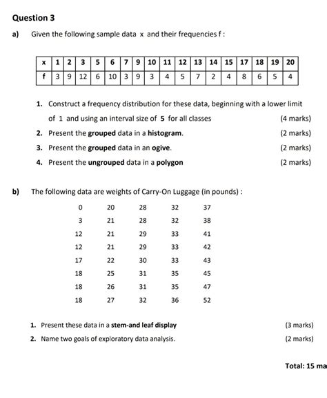Solved Question 3 A Given The Following Sample Data X And