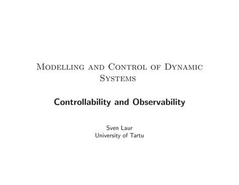 Controllability And Observabilitypdf