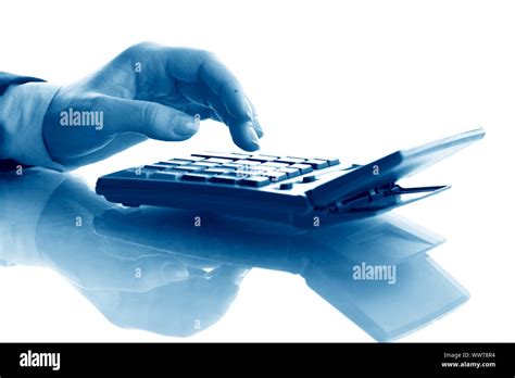 Girl Hand Calculate On White Background Stock Photo Alamy