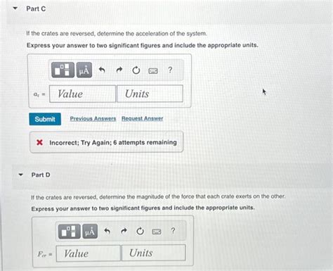 Solved Of Determine The Acceleration Of The System Chegg Com