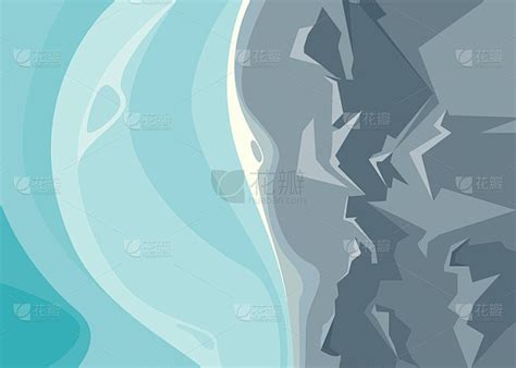 旗帜与海洋和岩石