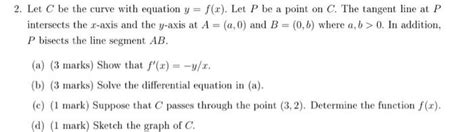 solved 2 let c be the curve with equation y f x let p be
