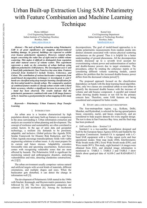 pdf urban built up extraction using sar polarimetry with feature combination and machine