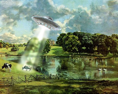 Ufo Cow Abduction Aliens And Flying Saucers Urban Legends Etsy