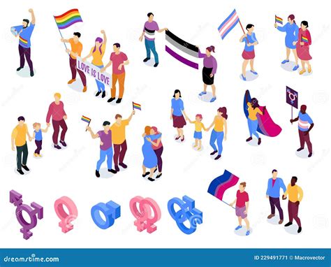 Lgbt Community Isometric Set Stock Vector Illustration Of Activist