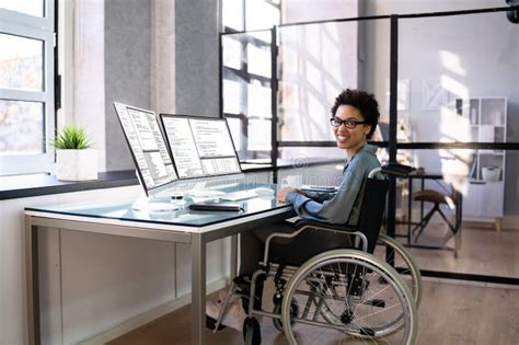 African American Woman Programmer Girl Coding Stock Photo Image Of