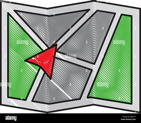Gps Navigation Folded Map Arrow Direction App Vector Illustration Stock Vector Image Art Alamy