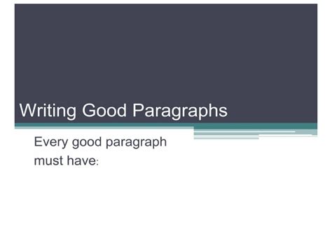 Writing Good Paragraphs Ppt By Sarah Anderson Issuu