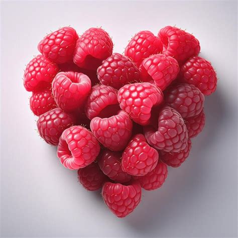 Heart Raspberry Premium Ai Generated Image