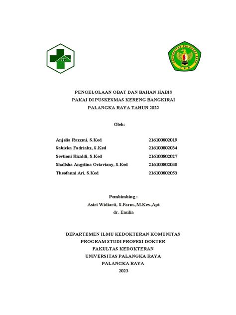 Pengelolaan Obat Dan Bhp Puskesmas Kereng Bangkirai 2023 Pdf