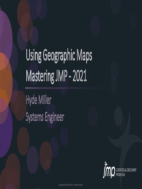 Fillable Online Mastering Jmp Using Geographic Maps Jmp User