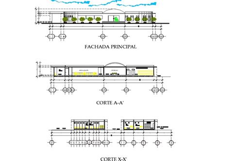 Elevation And Sectional Detail Of Building Structure Cad Block Layout Autocad File