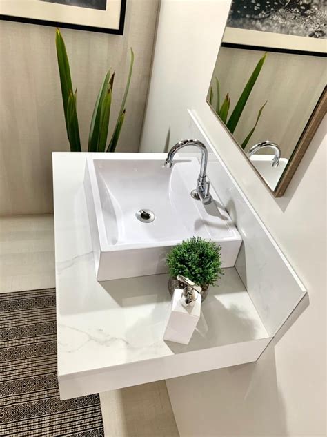 Bancada Em Porcelanato 80x48 Cuba De Apoio MadeiraMadeira