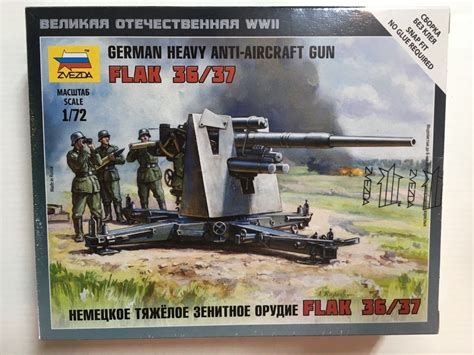 ZVEZDA Set De Figurines Canon De 88mm Flak 36 Servants Colle Et Peintures Non Incluses