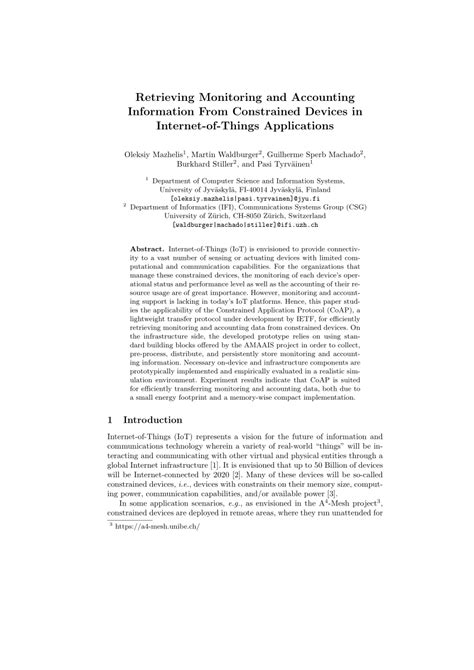 Pdf Retrieving Monitoring And Accounting Information From Constrained