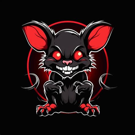 Premium Photo Black Mouse Halloween Spooky Smiles With Red Eyes In A Cartoonstyle And Simple