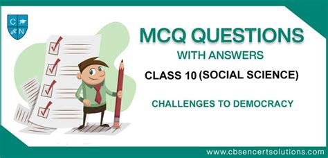 MCQ Class Social Science Challenges To Democracy