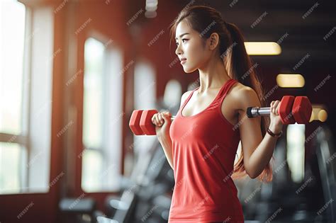 Premium Ai Image Female Bodybuilder Executing Intense Bicep Curls