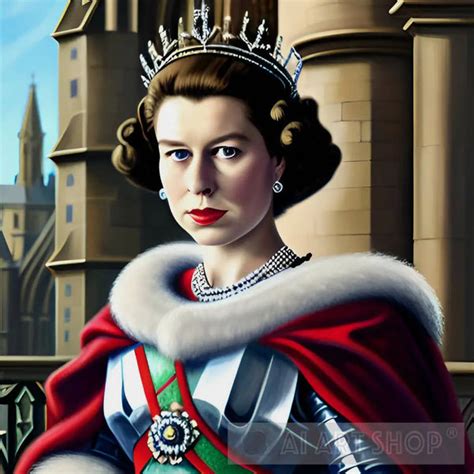 Queen Elizabeth Ii Ceremonial Portrait