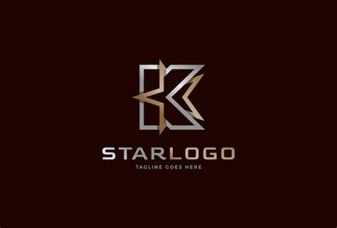 Логотип буквы K Star современная буква K с звездой внутри комбинации