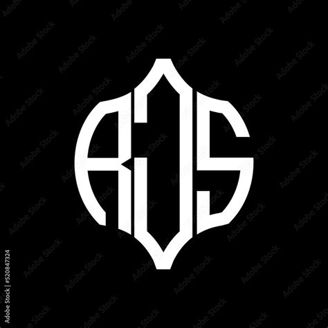 Rjs Letter Logo Rjs Best Black Background Vector Image Rjs Monogram