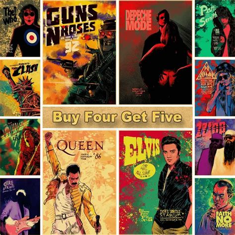 Classic Rock Band Retro Posters Legends Of Music Singers •