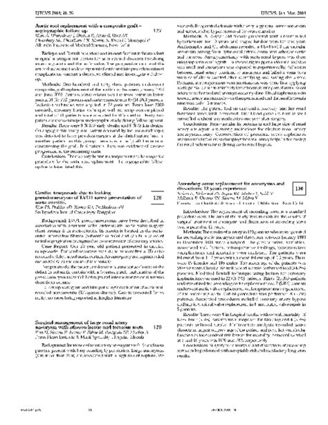 Pdf Aortic Root Replacement With A Composite Graft—angiographic Follow Up