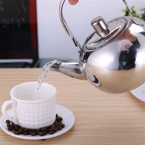 BOUILLOIRE ELECTRIQUE cm Théière En Acier Inoxydable Bouilloire Avec Infuseur À Feuilles De