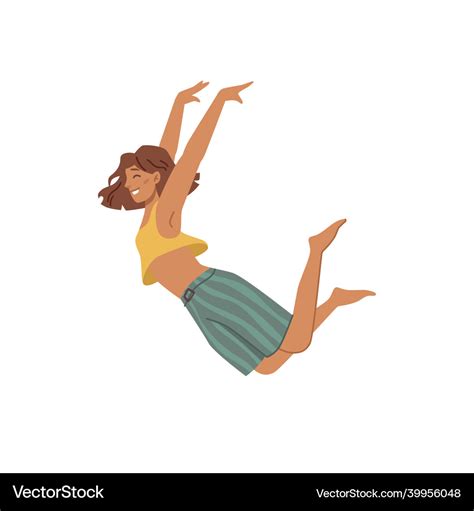 Woman Flying Through Air