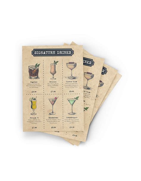 Drinks Menu Printing Aura Print