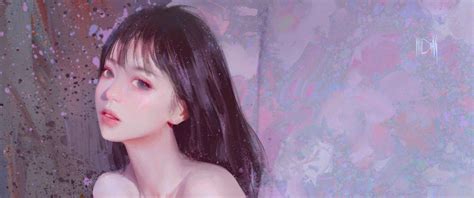 唯美厚涂长发美女3440x1440带鱼屏壁纸 壁纸高清