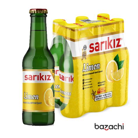 Sarikiz Lemon Flavoured Mineral Water Lemonlu Maden Suyu 200ml Bazachi