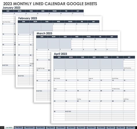 Free Google Sheets Monthly Calendar Templates Smartsheet