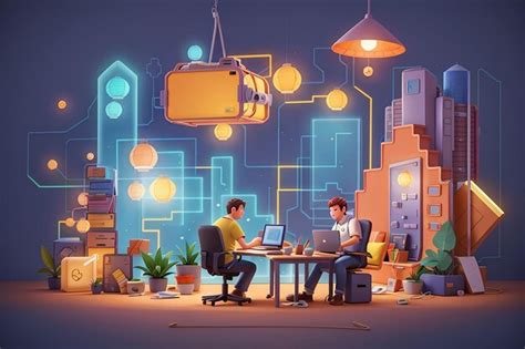 Premium Ai Image Developer Activity Concept Illustration