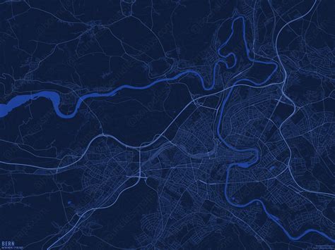 Bern Dark Blue Vector Map Artofit
