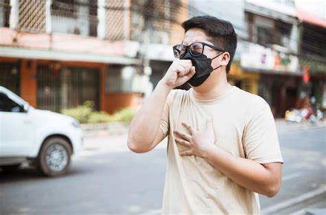 Premium Photo Asian Man Wearing Face Mask Protect Filter Against Air