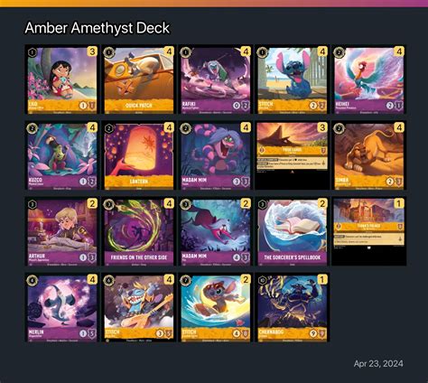 Amber Amethyst Deck Lorcana Deck Disney Lorcana