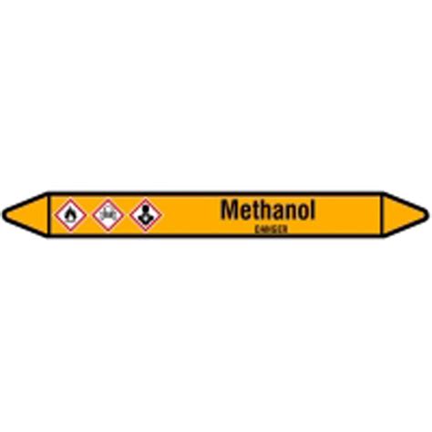 N007690 Brady Black On Yellow Methanol Clp Pipe Marker On Card From