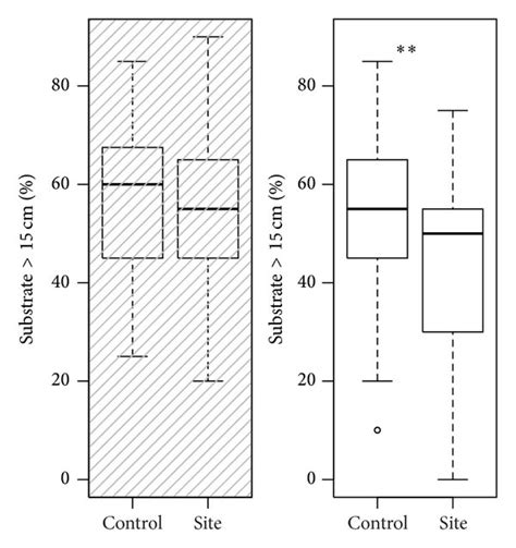 boxplots showing the median first and third quartiles and 95 ci of