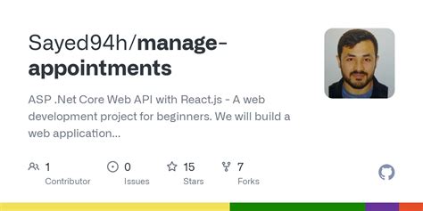 Github Sayed94hmanage Appointments Asp Net Core Web Api With Reactjs A Web Development